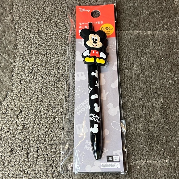 Disney | Office | Mickey Mouse Ballpoint Pen Black Ink Rubber Charm ...